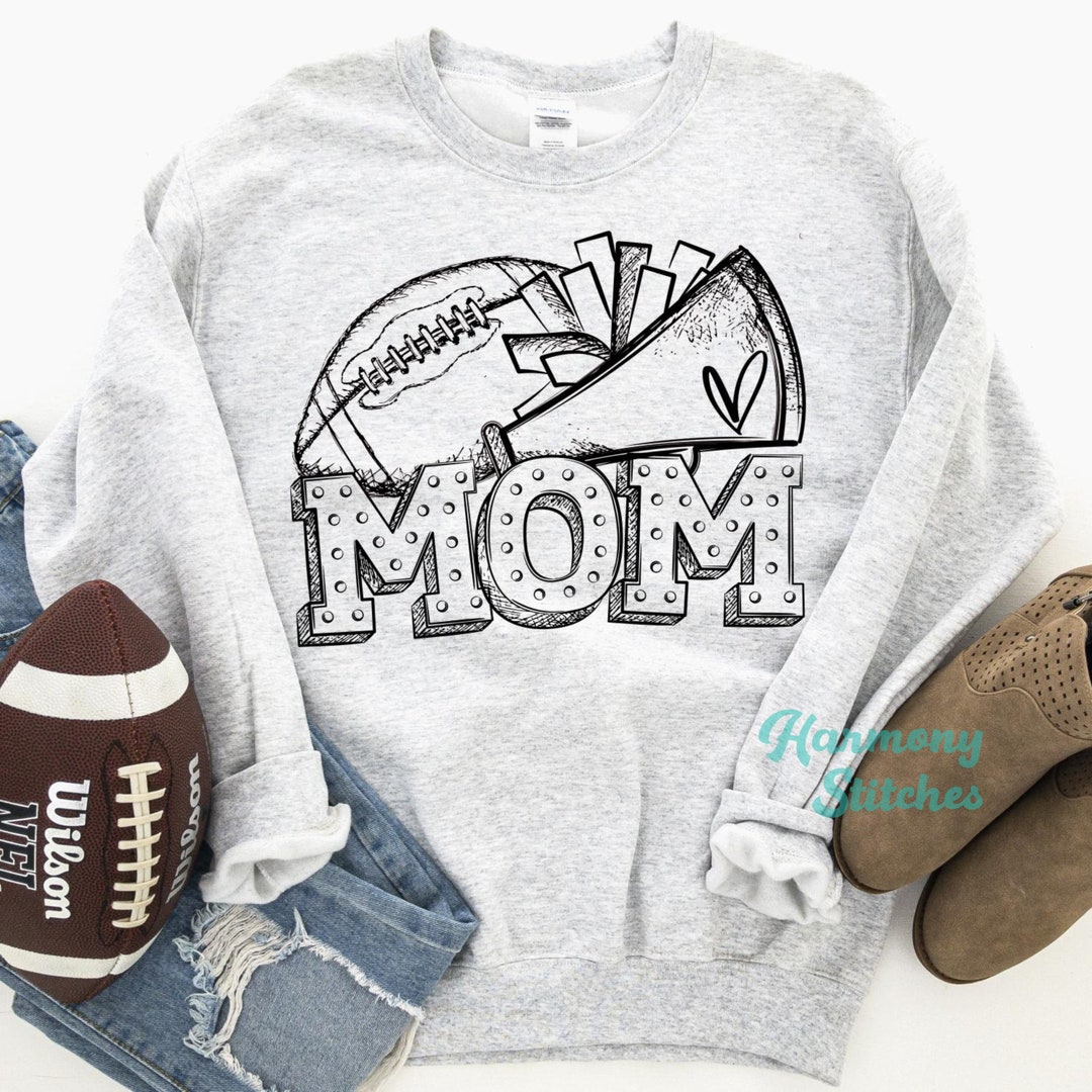 Football and Cheer Mom Tshirt, Tank Top, Long Sleeve Sweatshirt Hoodie ...