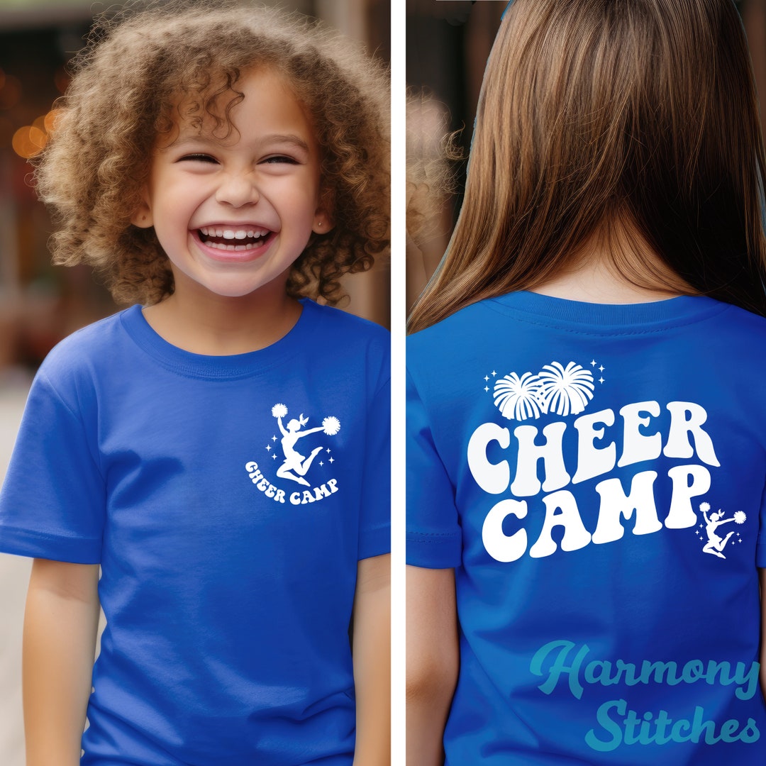 Cheer Camp Tshirt, Cute Trendy Retro Cheerleader Tee for Girls, Kids ...