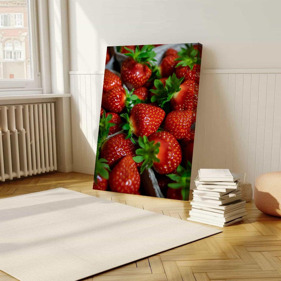 Red Strawberry Posters, Wrapped Poster, Wall Art, Room Decoration ...