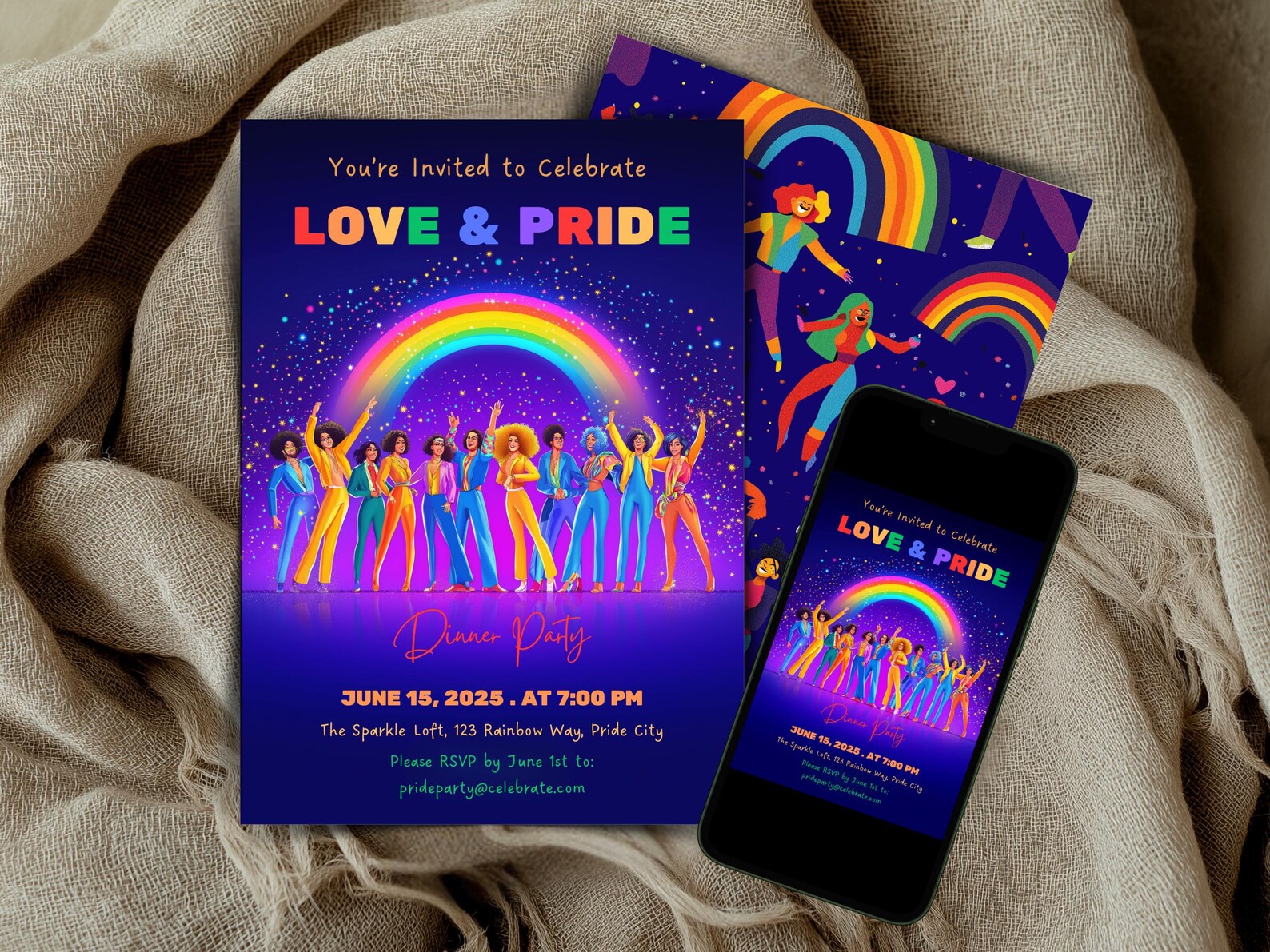 LGBTQ Pride Invitation Pride Celebration Invitation Editable Pride ...