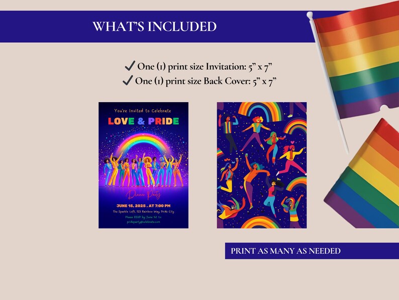 LGBTQ Pride Invitation Pride Celebration Invitation Editable Pride ...
