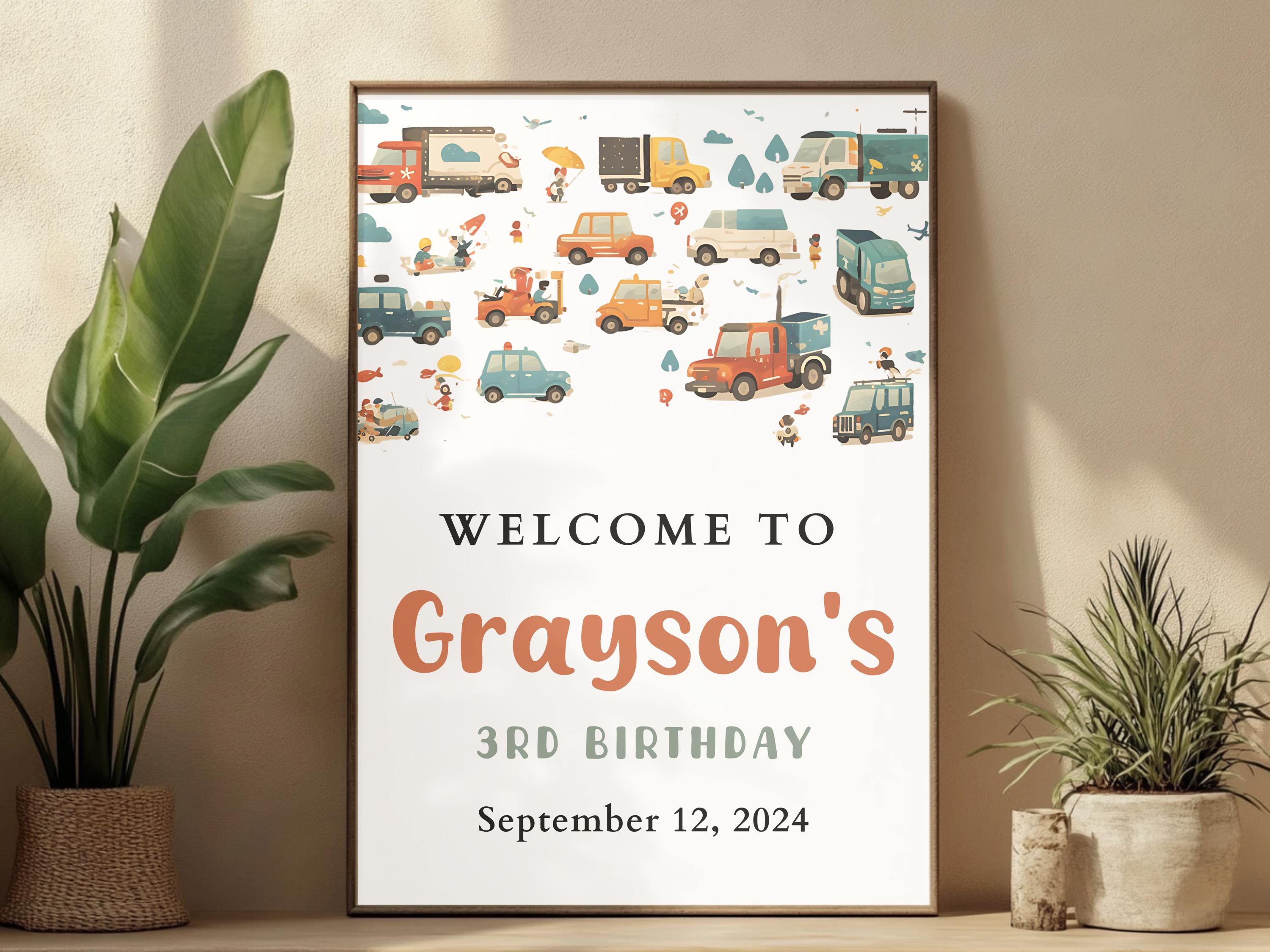 Editable Transportation Welcome Sign Vehicle Party Sign Transportation ...