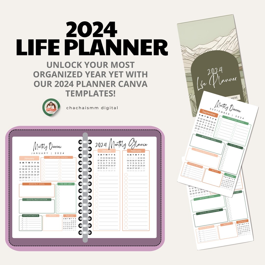 2024 Planner Canva Templates 2024 Ultimate Planner Bundle 2024 Digital ...