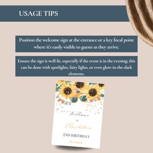 Sunflower Birthday Welcome Sign Rustic Floral Design Sunflower Birthday ...