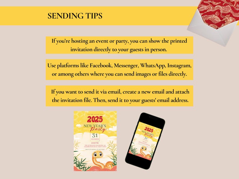 Editable Snake New Year Invite Snake New Year Invitation 2025 Snake ...