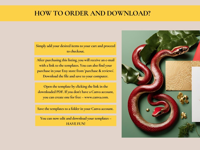 Editable Snake New Year Invite Snake New Year Invitation 2025 Snake ...