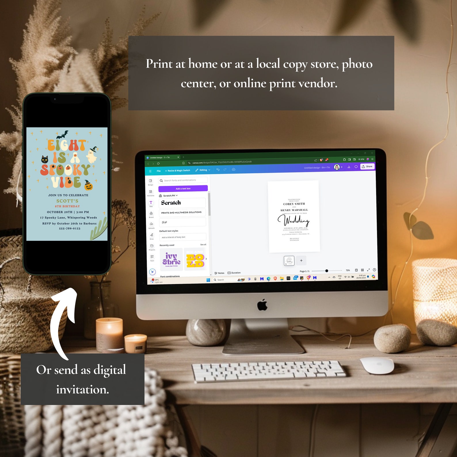 Spooky Eight is A Vibe Invitation Template Halloween 8th Birthday ...