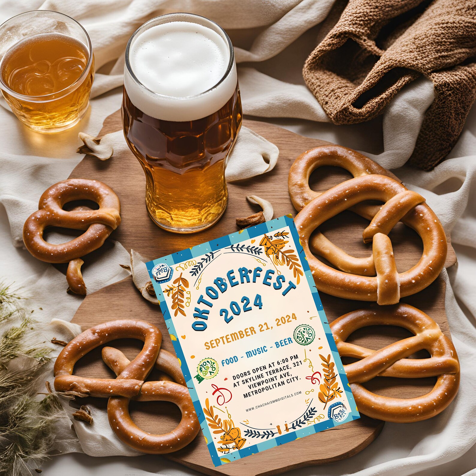 Oktoberfest Invitation, Digital Invitations, Oktoberfest Party, Beer ...