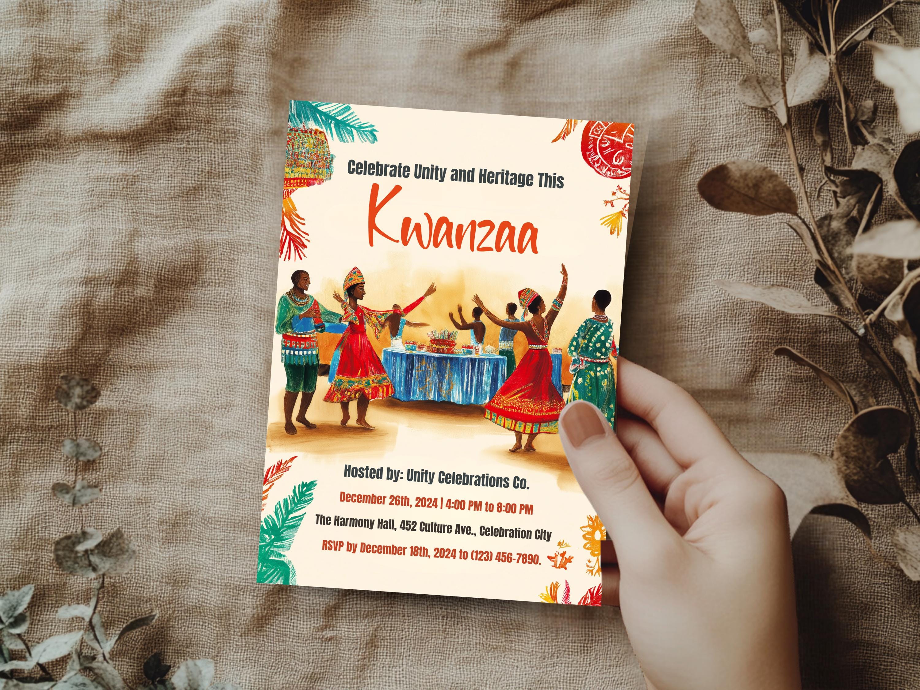 Editable Kwanzaa Invitation Personalized Kwanzaa Celebration Digital ...