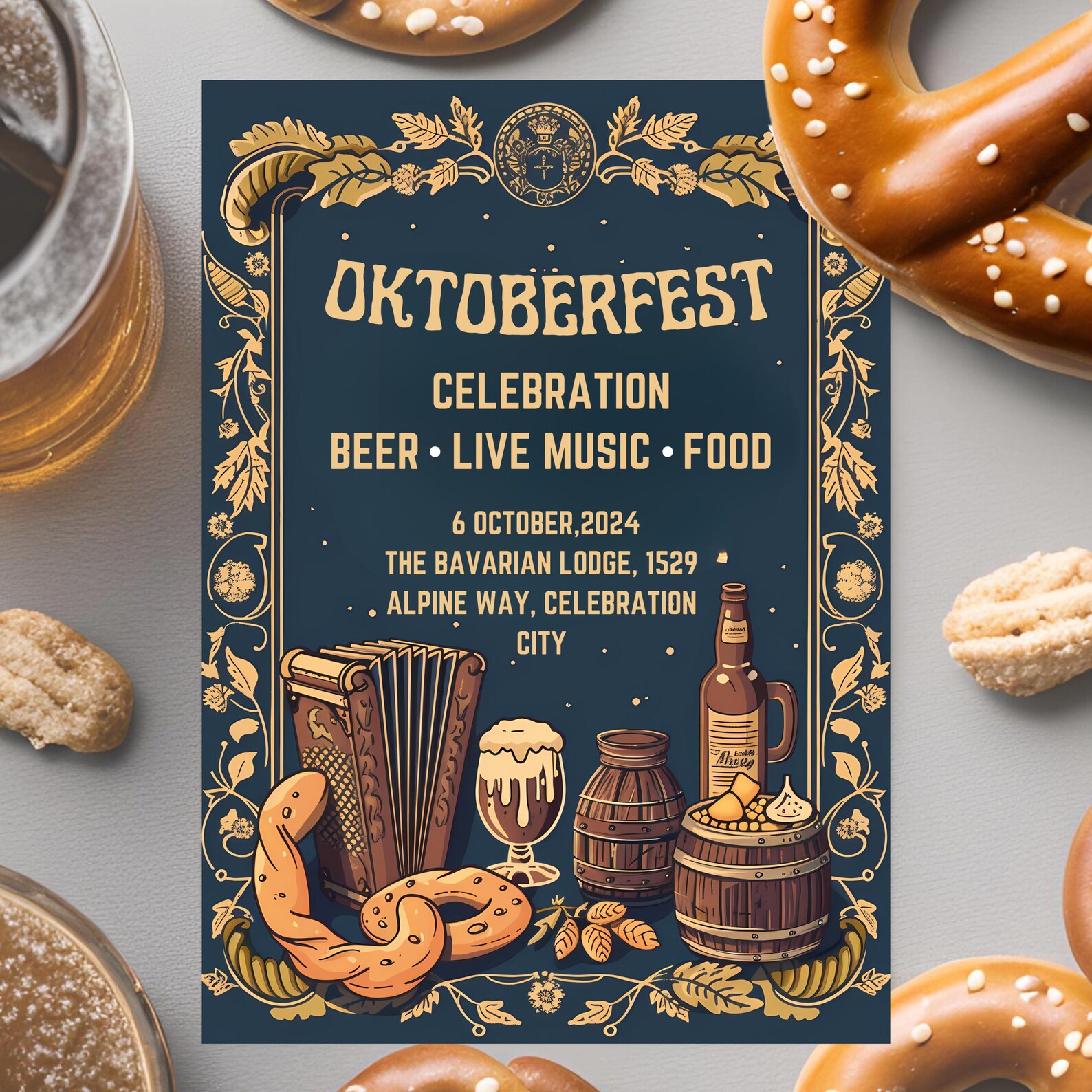 Oktoberfest Invitation, Oktoberfest Party, Fall Party Invite Beer Party ...
