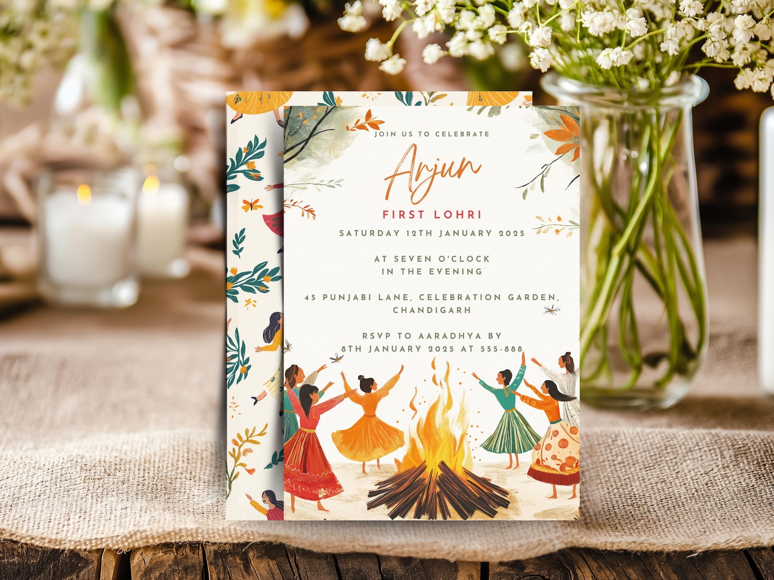 Editable Lohri Invitation Digital Punjabi Party Invite Instant Download ...