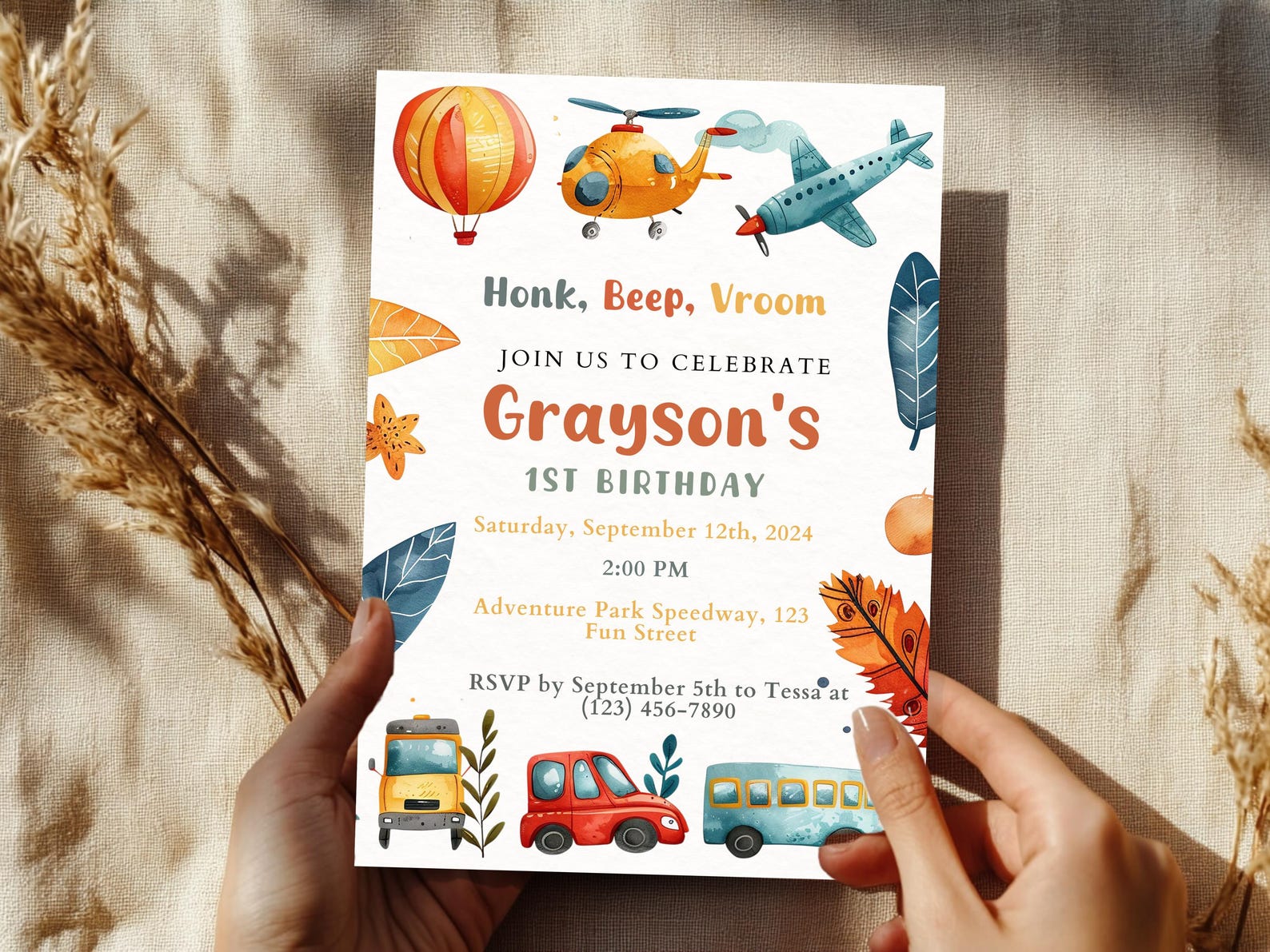Editable Transportation Birthday Invitation Kid Transportation Party ...