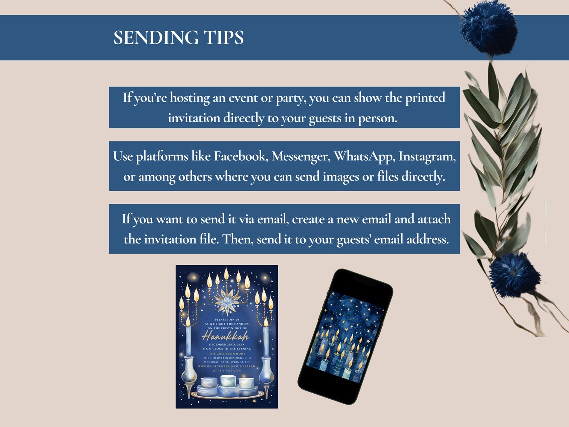 Hanukkah Party Invitation Customizable Festival of Lights Invite ...