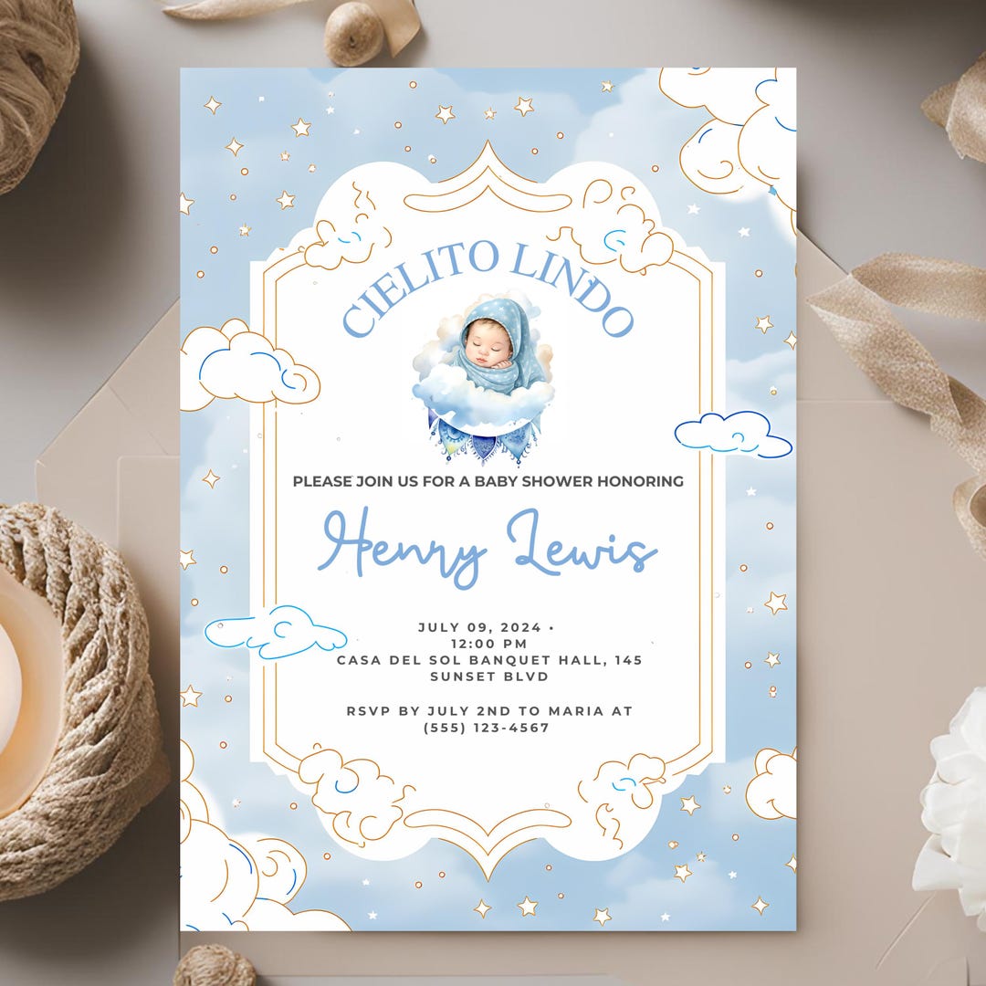 Cielito Lindo Baby Shower Invitation Spanish, Mexican Baby Shower ...
