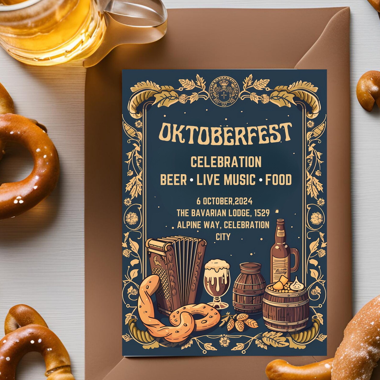 Oktoberfest Invitation, Oktoberfest Party, Fall Party Invite Beer Party ...
