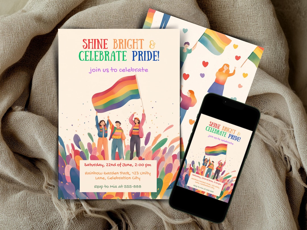 Pride Festival Flyer Template Printable Pride Invite LGBTQ Party Invite ...