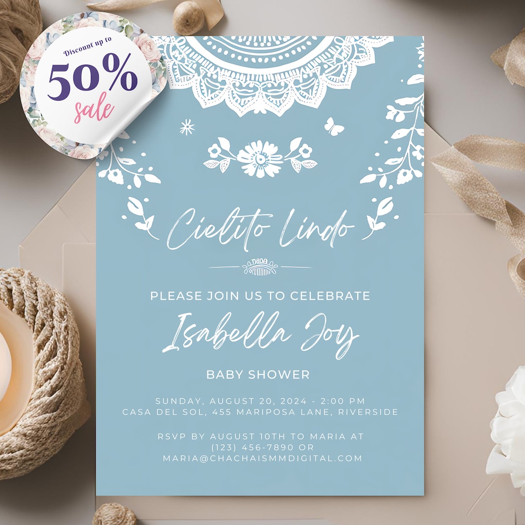 Cielito Lindo Baby Shower Invitation, Mexican Baby Shower, Cielito ...