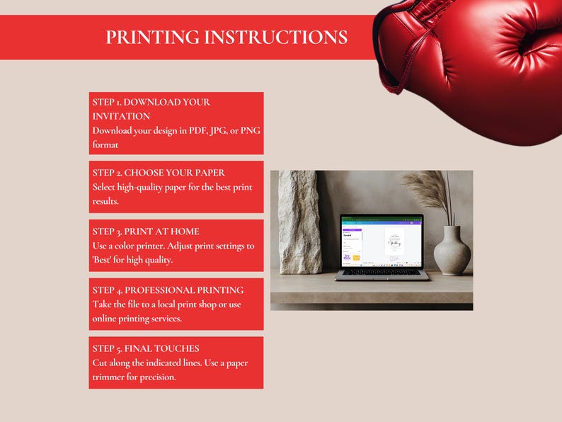 Editable Boxing Party Invite Boxing Party Invitation Knockout Birthday ...