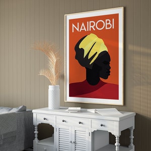 Nairobi Kenya Tourism Travel Poster Wall Art for Living Room and ...