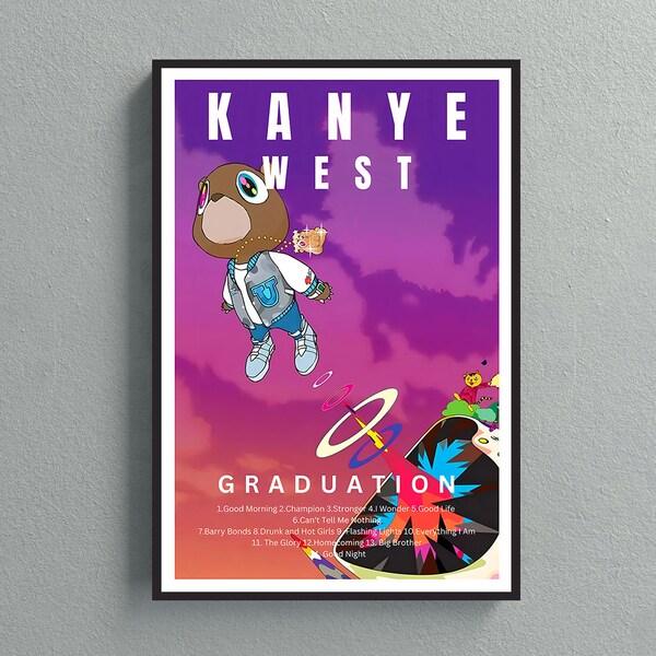 Graduation Kanye West Poster - Etsy