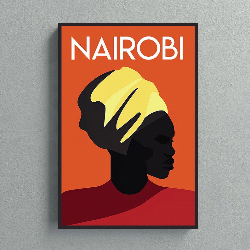 Nairobi Kenya Tourism Travel Poster Wall Art for Living Room and ...