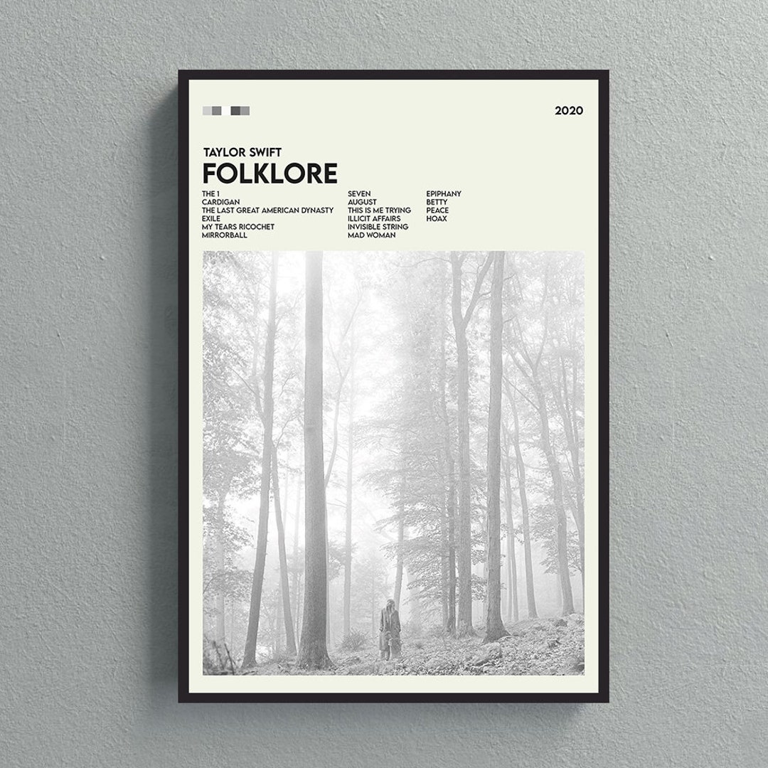 Taylor Swift Folklore Album Poster, Music Wall Art Poster, Home Decor ...
