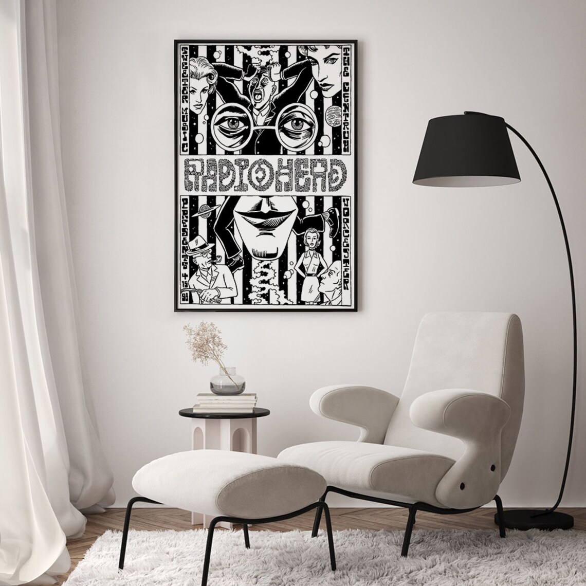 Radiohead Music Gig Concert Poster, Music Rock Vintage Poster, Wall Art ...