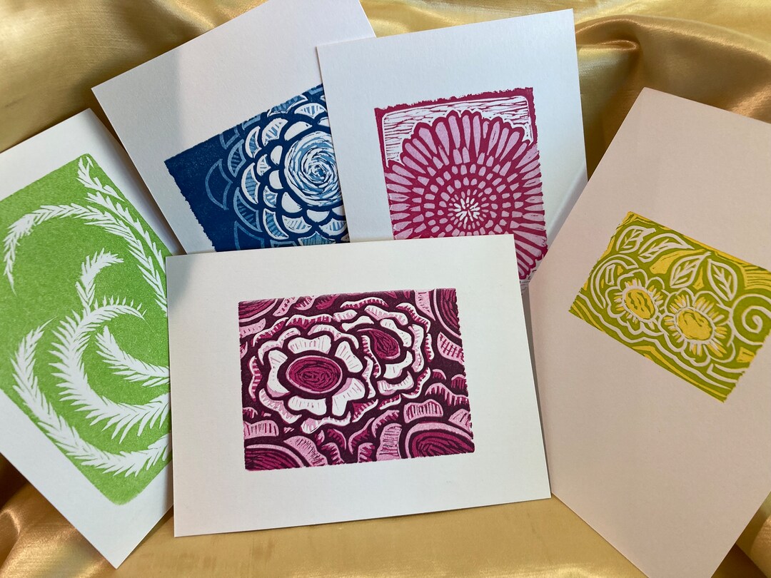 Garden Linoprint Set - Etsy