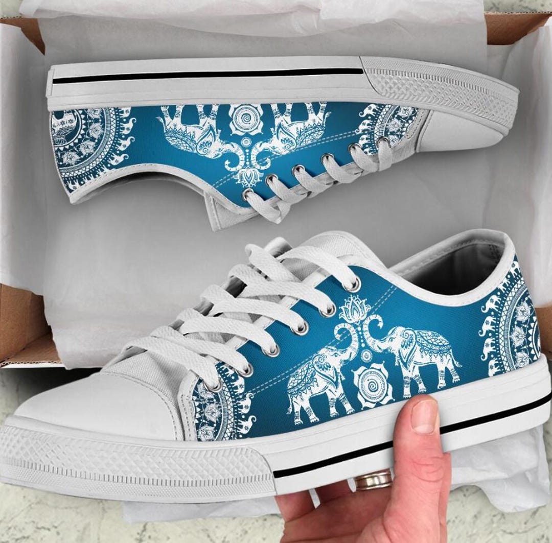 Elephant Low Top Shoes Custom Animal-themed Sneakers - Etsy