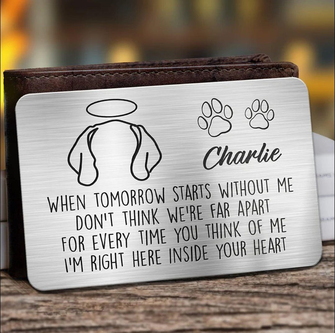 Personalized Dog Angel Wallet Card Insert Gift, Im Right Here Inside ...