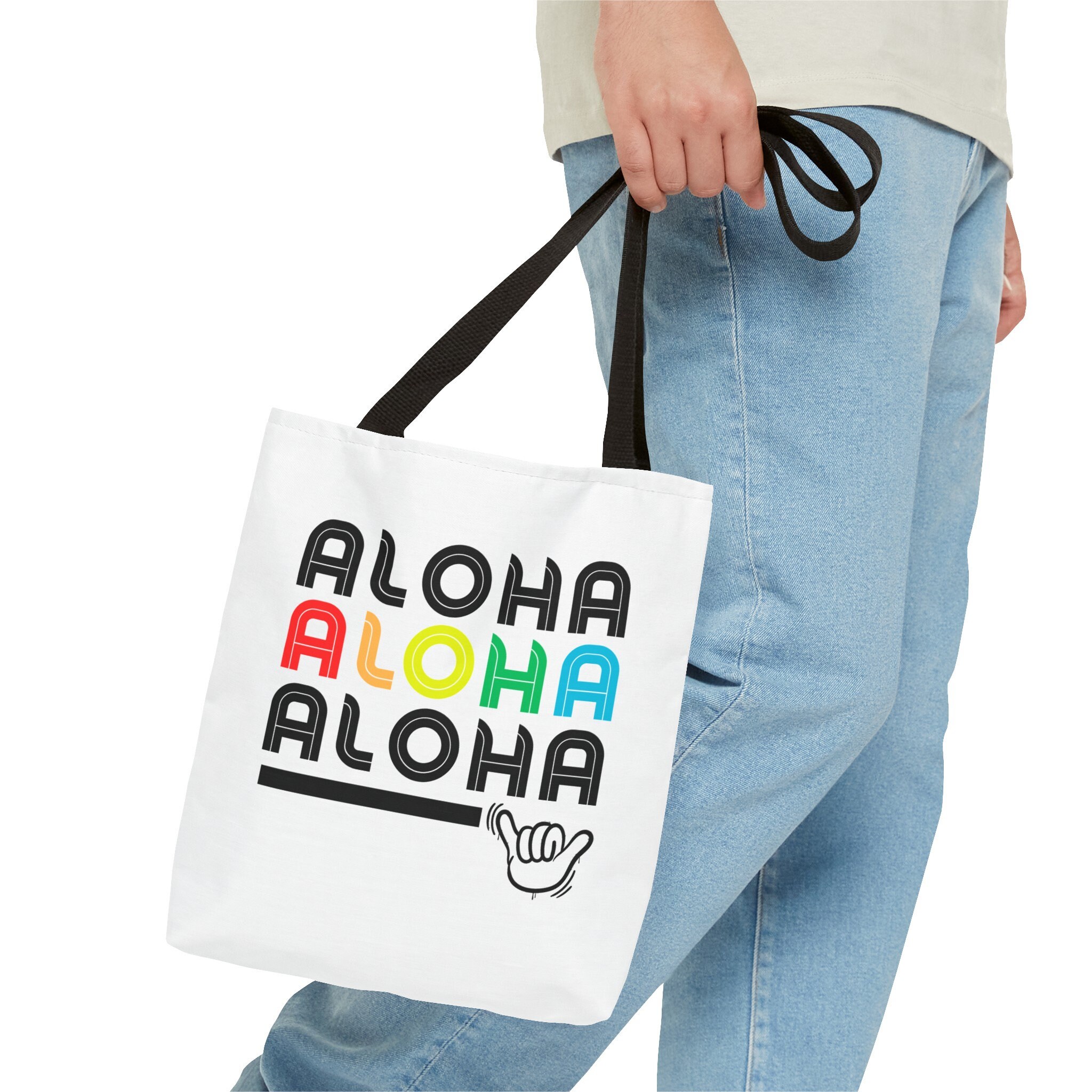 Rainbow Aloha Tote Bag AOP - Etsy