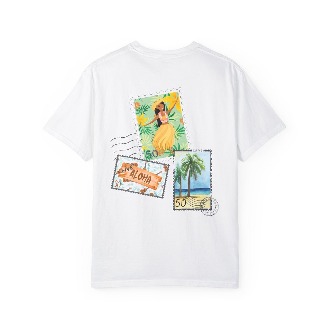 Live Aloha Stamp Collection - Adult Unisex Garment-dyed T-shirt - Etsy