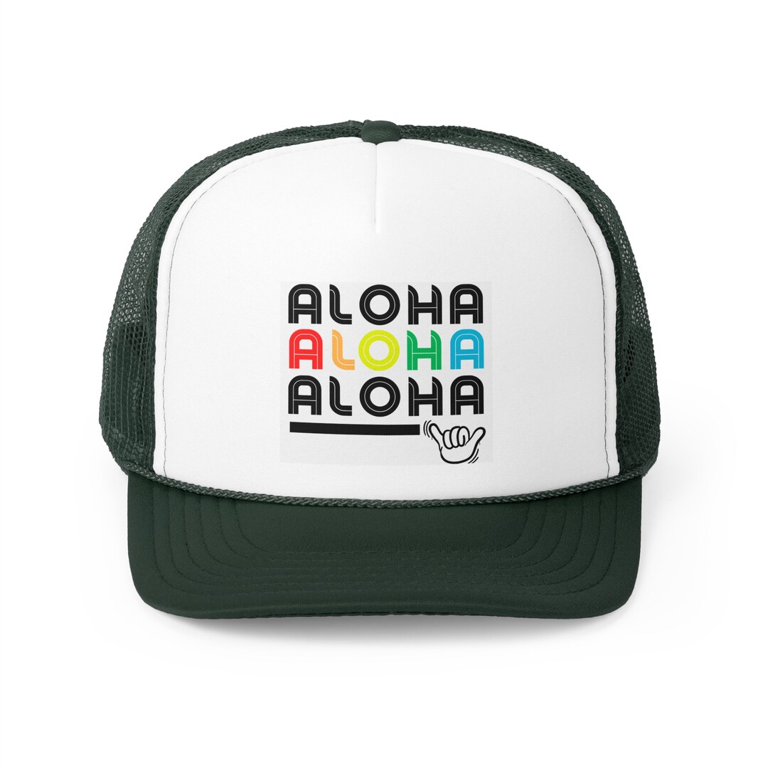 Rainbow Aloha - Trucker Caps - Etsy