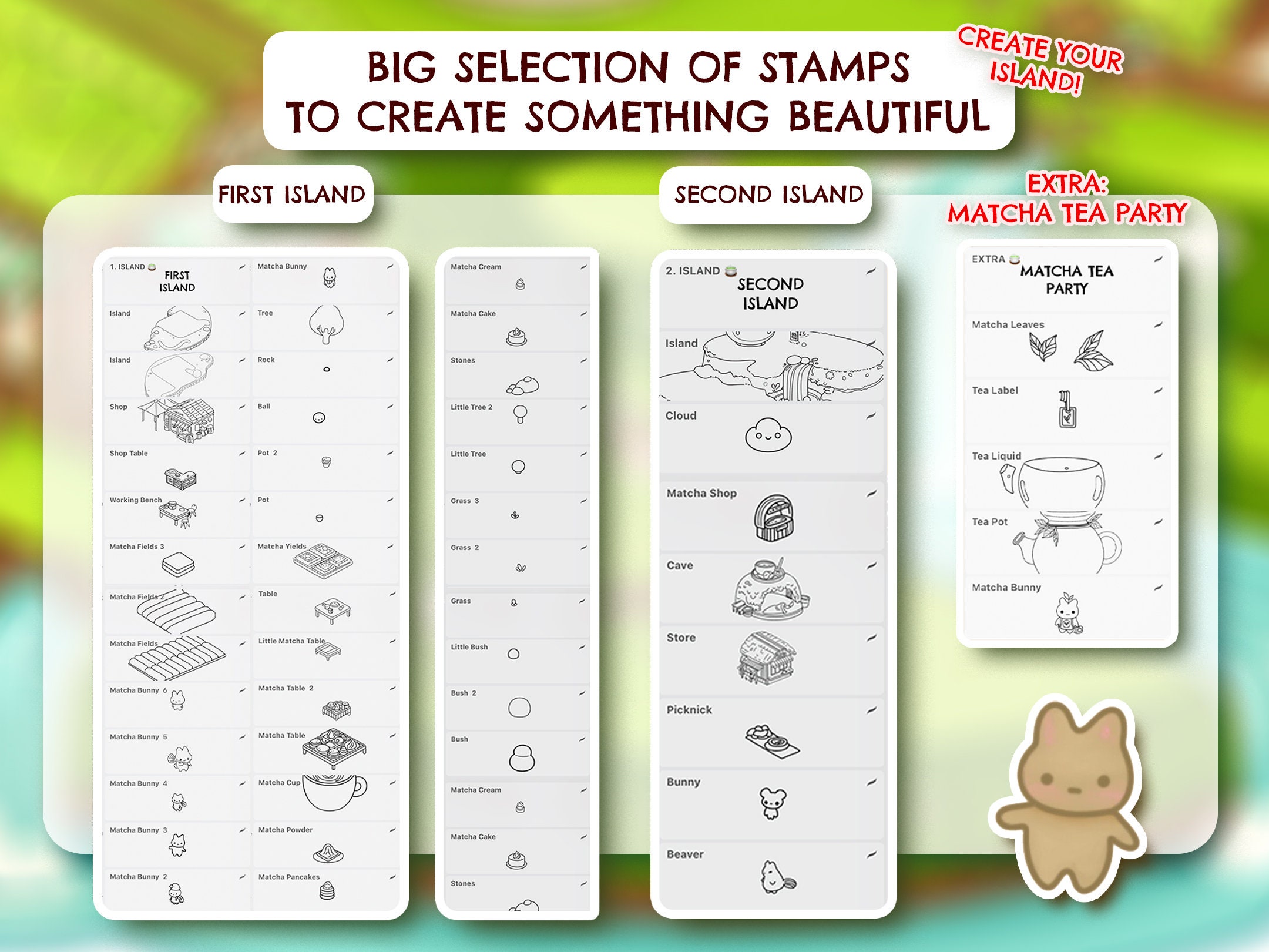 Matcha Island Procreate Stamps: Kawaii Japan Brush Set - Etsy