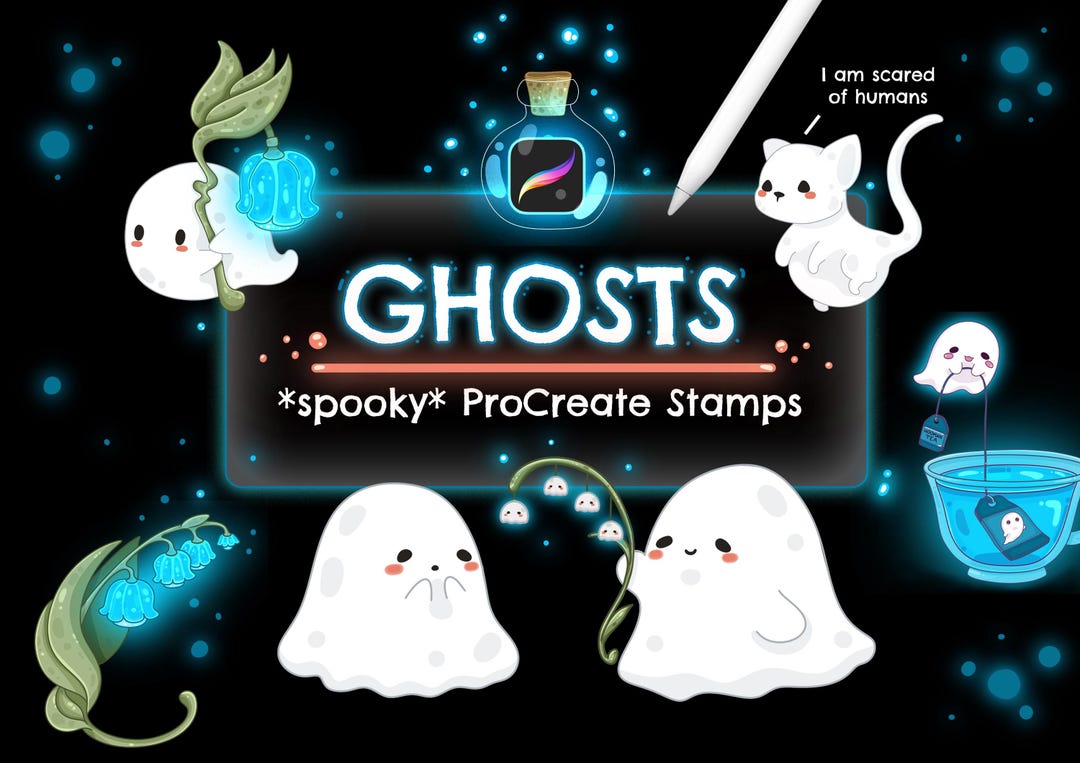 Ghosts - *spooky* Procreate Brush Set - Halloween Stamps - Autumn ...