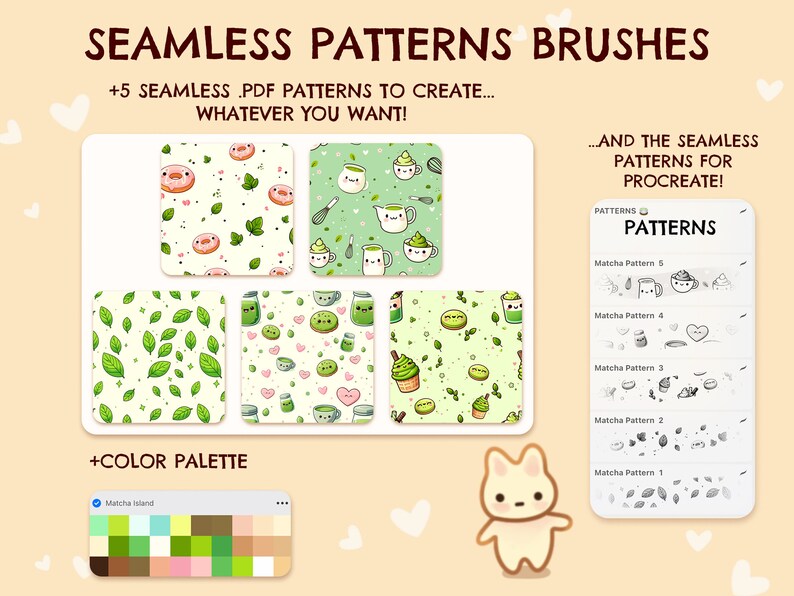 Matcha Island Procreate Stamps: Kawaii Japan Brush Set - Etsy