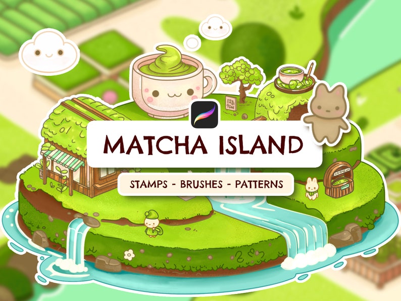 Matcha Island Procreate Stamps: Kawaii Japan Brush Set - Etsy