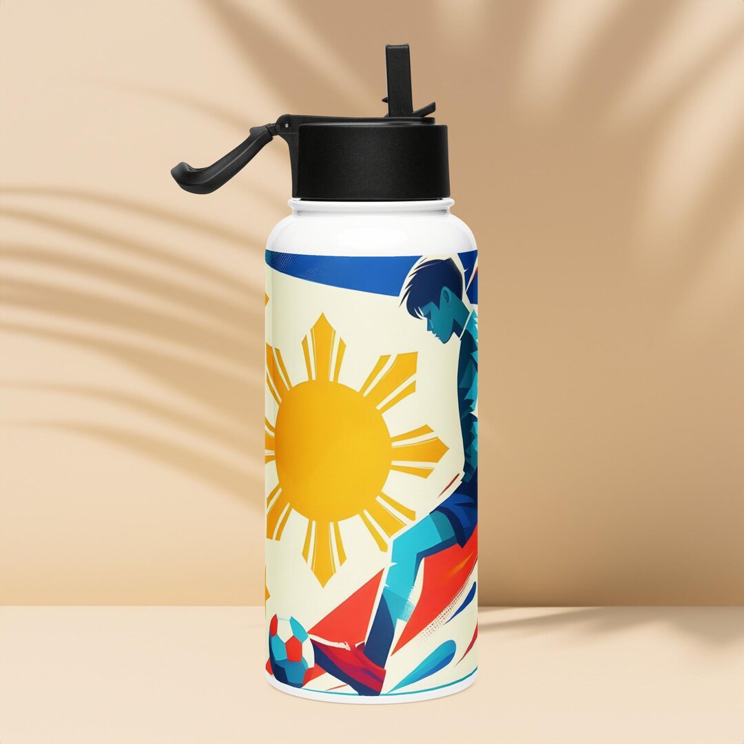 Philippine Kid Football Player Stainless Steel Water Bottle With a ...