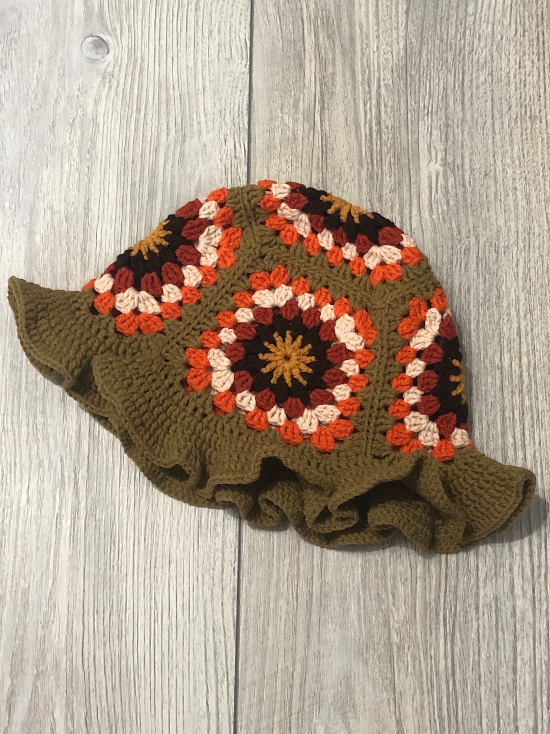 Handmade Crochet Bucket Hat, Colorful Bucket Hat, Boho Bucket Hat ...