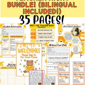 Meet the Teacher Night Bilingual Bundle Back to School Bundle Teacher ...