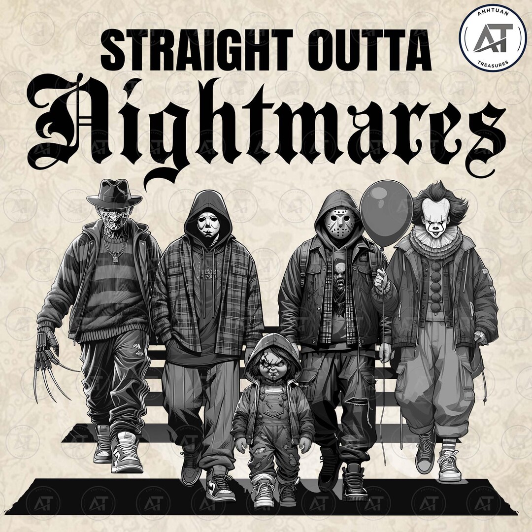 Straight Outta Nightmares Png, Horror Movie Characters Png, Movie ...