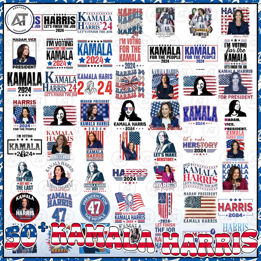 Buy 50 Kamala Harris the President Png Svg Bundle, Kamala Harris Png ...