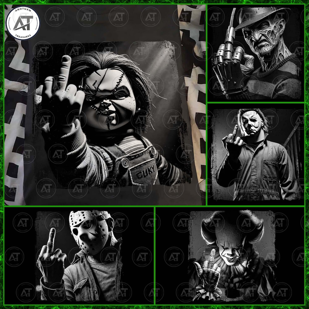 Killers Friends Png Bundle, Movie Killer Png, Nightmare Halloween Png ...