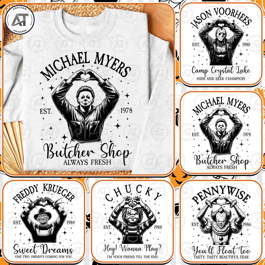 Killers Friends Png Bundle, Movie Killer Png, Mama Halloween Png ...