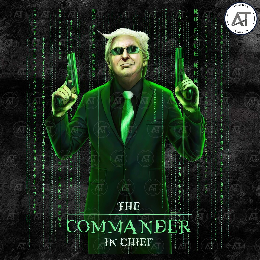 The Commander Shoot Trump Png, Trump Fight Matrix Png, Never Surrender ...