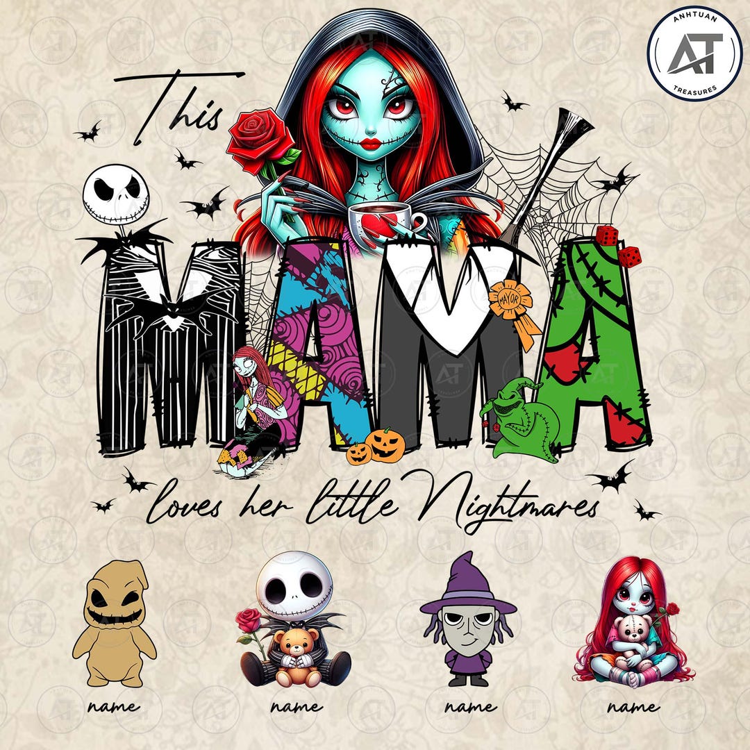 Halloween Nightmare Mama Png, This Mama Loves Her Nightmares Png ...