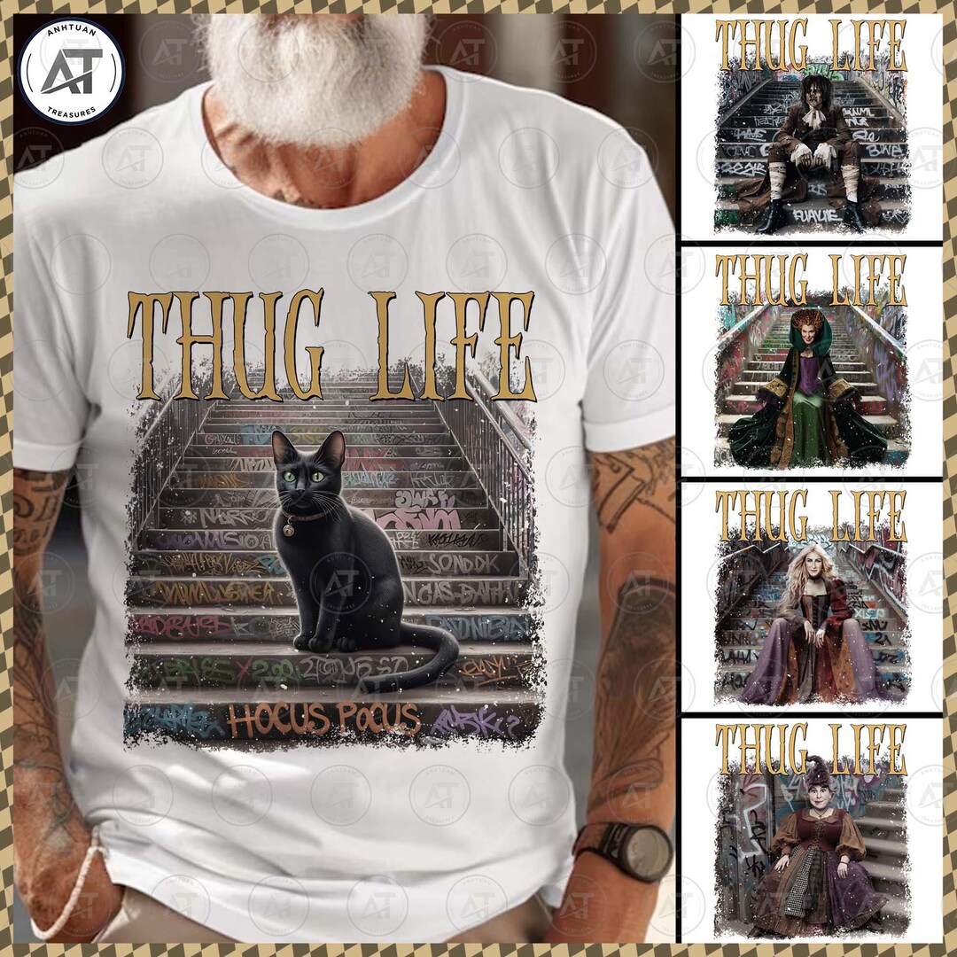 Thug Life Bad Witches Design Png Bundle, Retro Witches Movie Png, Retro ...