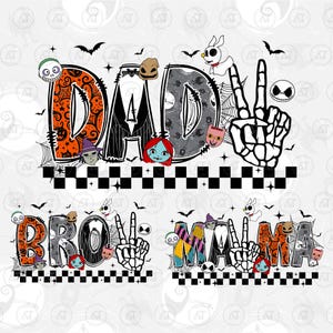 CUSTOM Halloween Nightmare Mama Png Bundle, This Mama Loves Her ...