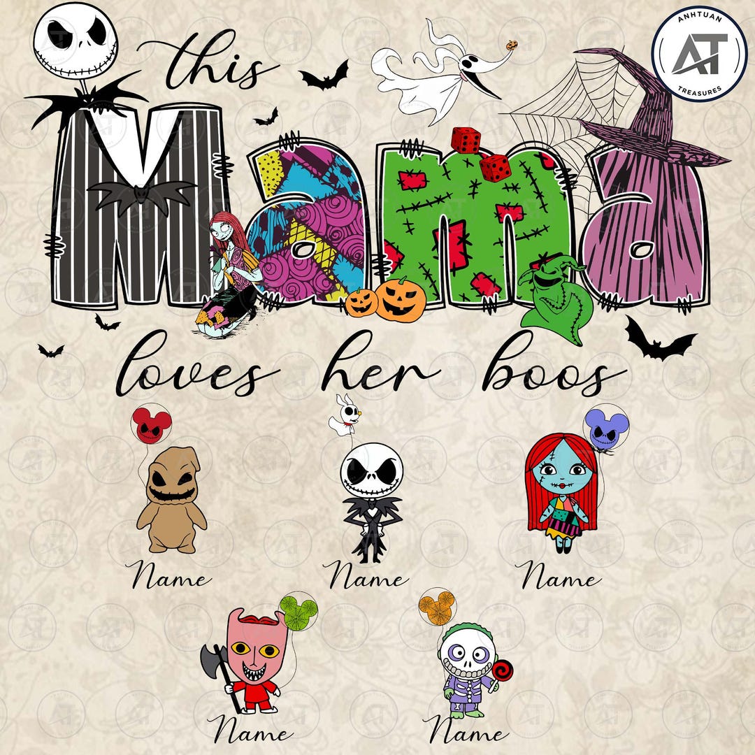 CUSTOM Halloween Nightmare Mama Png, Spooky Mama Png, This Mama Loves ...
