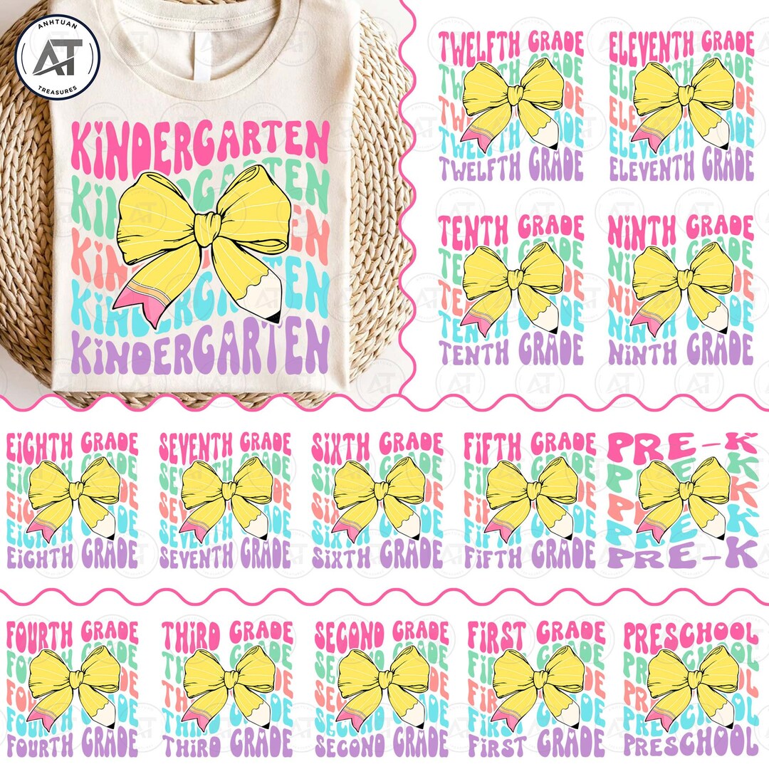 Coquette Back to School Png Bundle, Bright Dalmatian Dots, Kindergarten ...